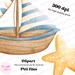 Watercolor Nautical Clipart Ocean Clipart Watercolor Beach PNG Files ...