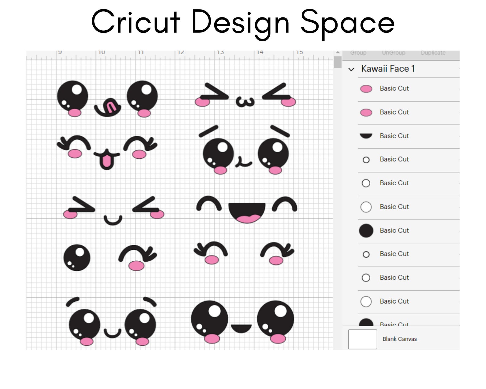Cute Kawaii SVG Kawaii Face SVG Bundle Kawaii Clipart - Etsy Canada