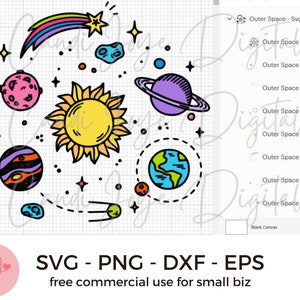 Outer Space SVG Solar System SVG Galaxy SVG Planets Clip Art Space ...
