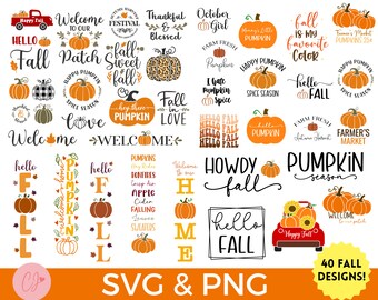 Fall Pumpkin Svg Bundle. Pumpkin SVG PNG DXF Cut Files for - Etsy