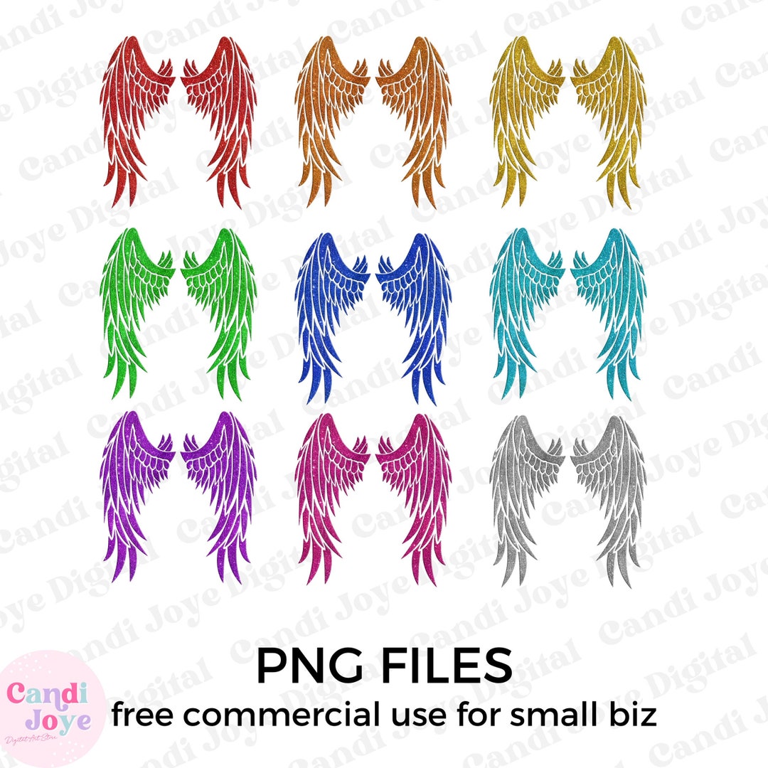 Angel Wings PNG Glitter Angel Wings Clipart Digital Angel - Etsy