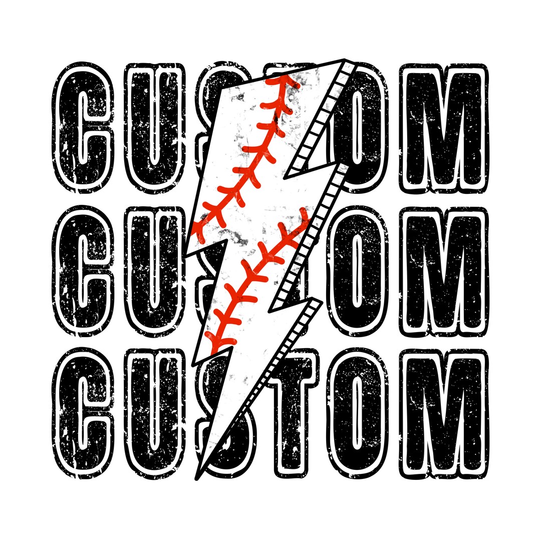 Custom Baseball PNG Lightning Bolt Team Name Custom Sports - Etsy