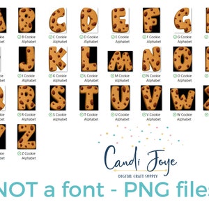 Alphabet Clipart PNG Cookie Letters PNG Set Alphabet PNG Chocolate Chip ...