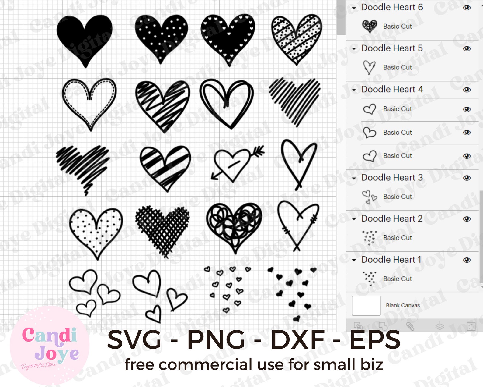 Doodle Heart SVG Bundle Doodle Heart PNG Bundle Valentine - Etsy