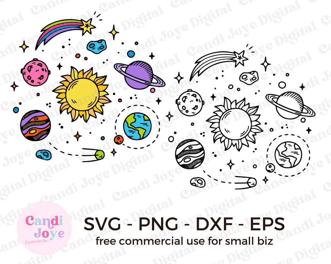 Outer Space SVG Solar System SVG Galaxy SVG Planets Clip - Etsy