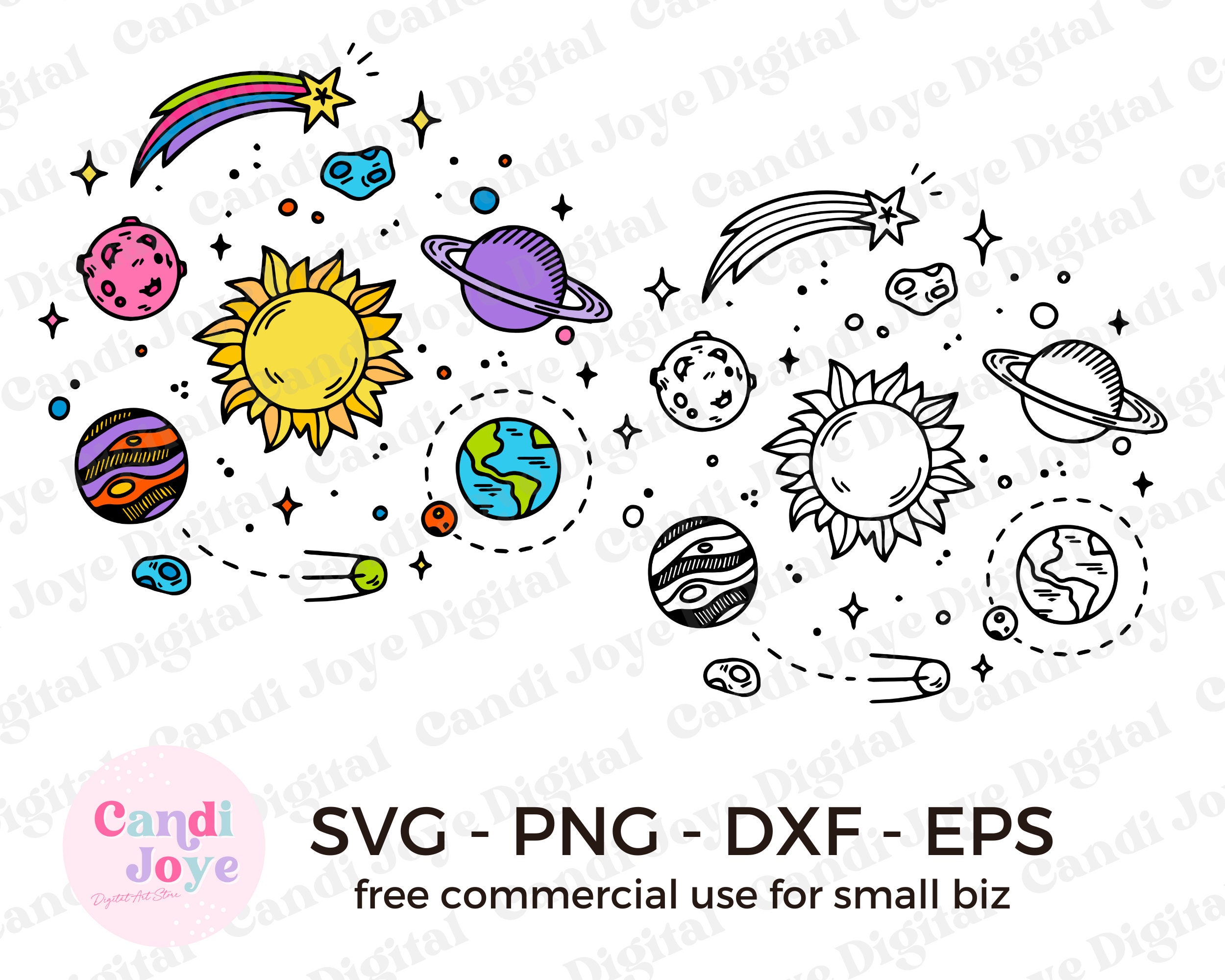 Outer Space SVG Solar System SVG Galaxy SVG Planets Clip - Etsy