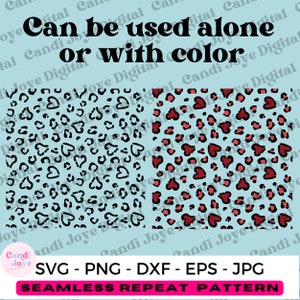 Heart Leopard Print SVG Pattern Valentine PNG Seamless - Etsy