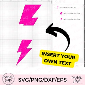 Split Lightning Bolt SVG Customizable Lightning SVG Lightning ...