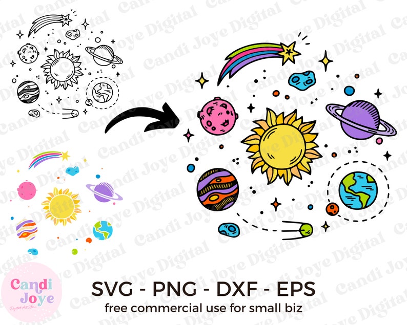 Outer Space SVG Solar System SVG Galaxy SVG Planets Clip - Etsy