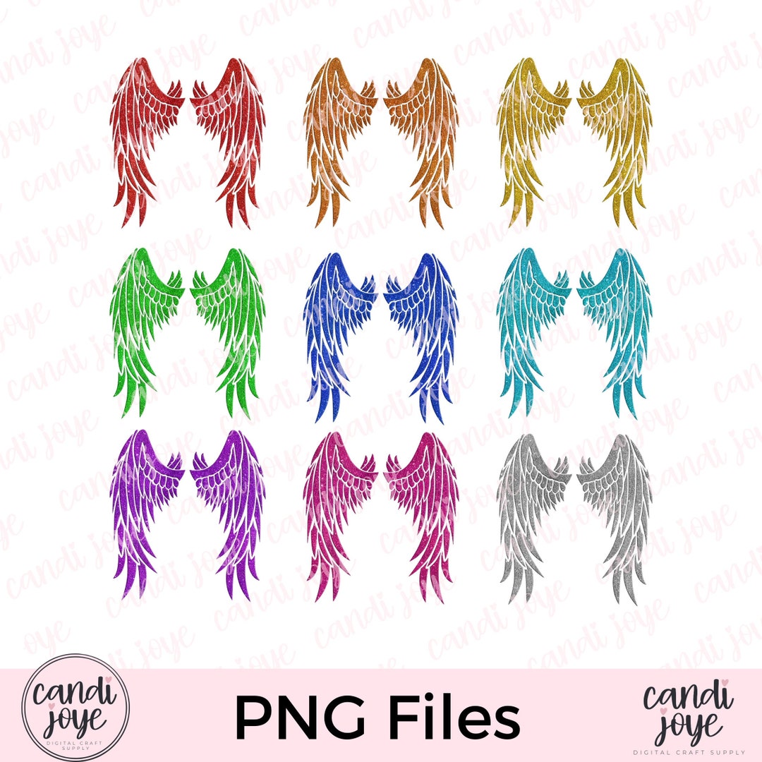 Angel Wings PNG - Glitter Angel Wings Clipart - Digital Angel Wings ...