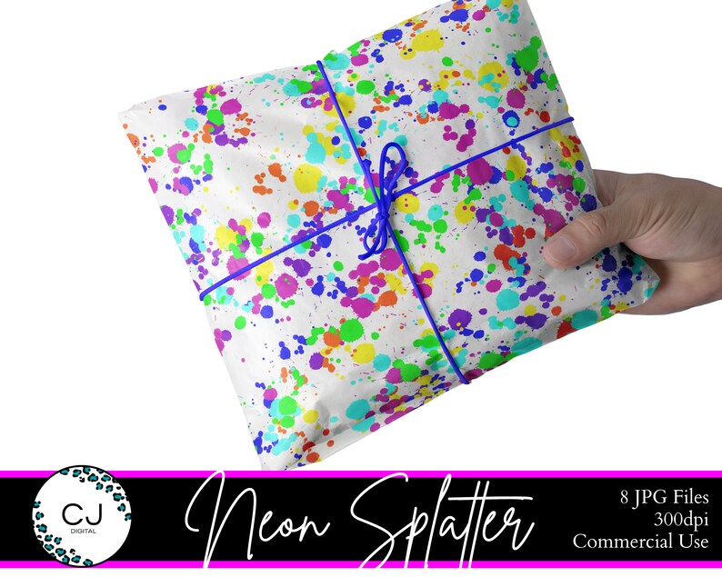 Neon Paint Splatter Digital Papers Paint Splash Digital - Etsy