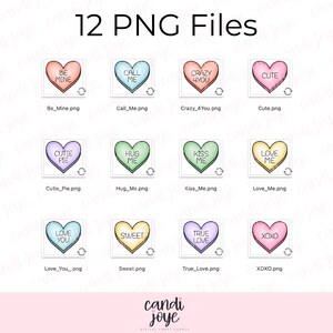 Conversation Heart PNG Valentine's Day PNG Candy Heart Clipart ...