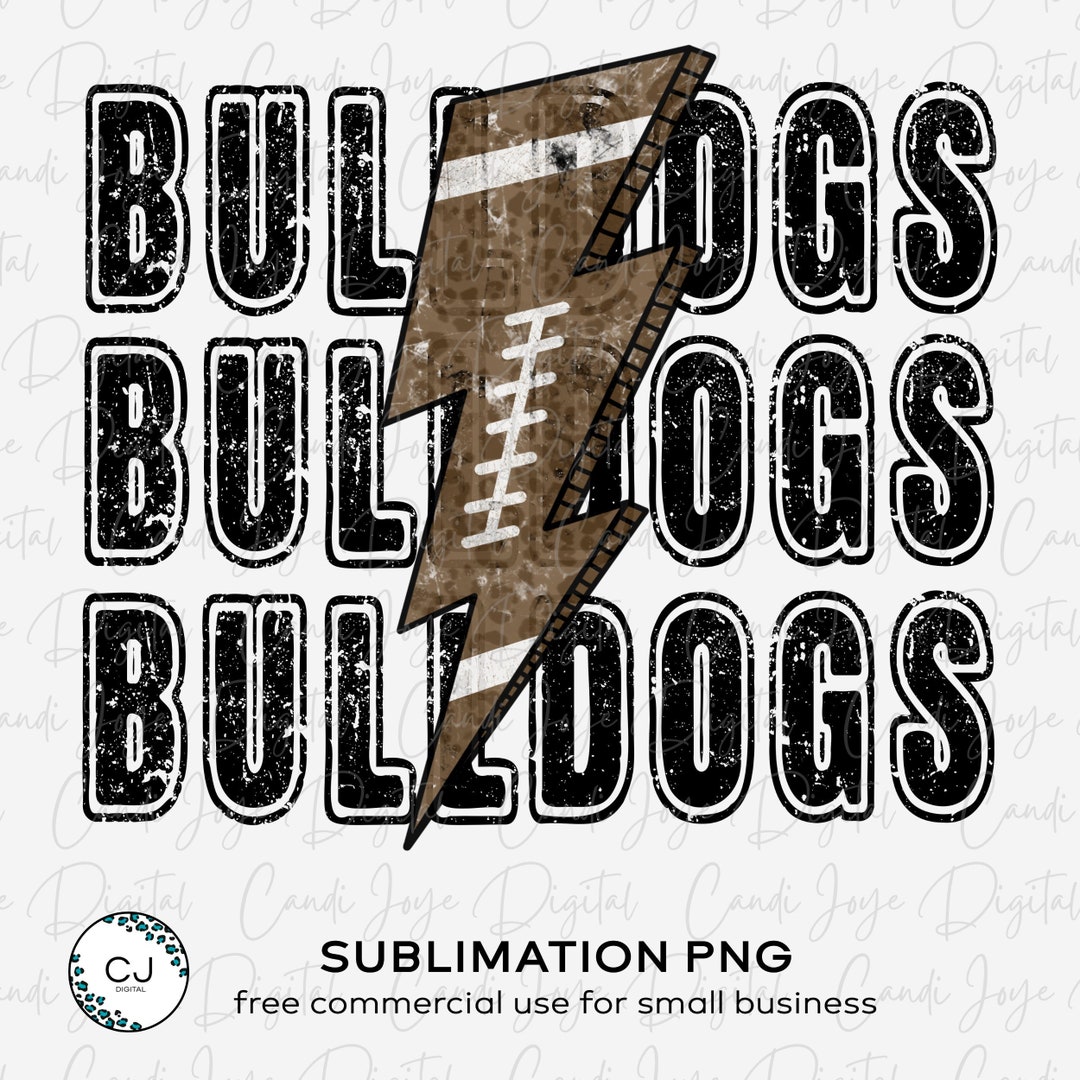 Football PNG Bulldogs Football Team Leopard Lightning Bolt - Etsy