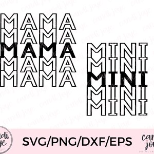 Mama and Mini SVG Mama and Mini PNG Mama Shirt SVG Girl Mom Svg Boy Mom ...