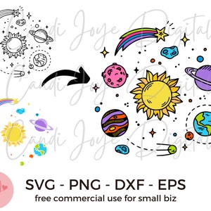Outer Space SVG Solar System SVG Galaxy SVG Planets Clip Art Space ...