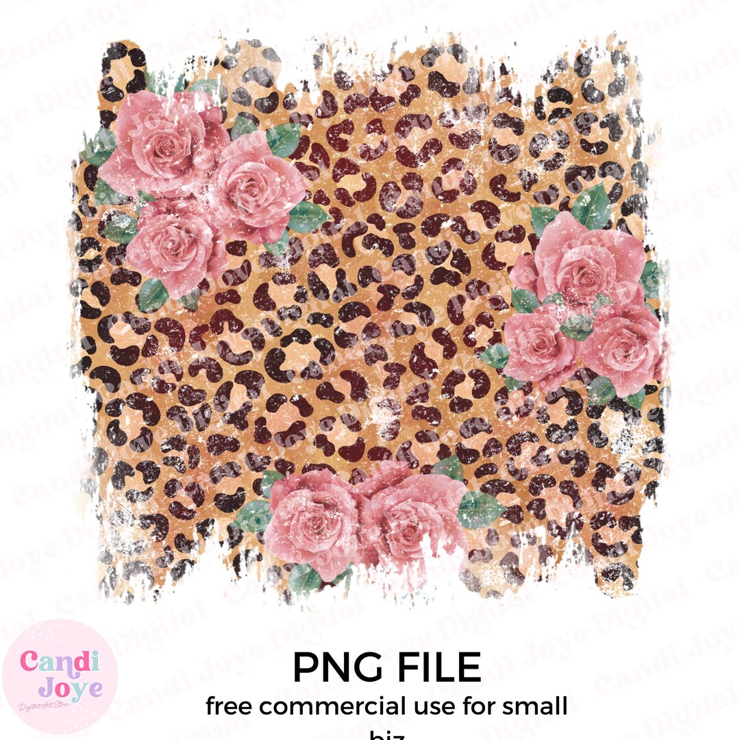 Leopard Print PNG Distressed Rose Sublimation Background - Etsy