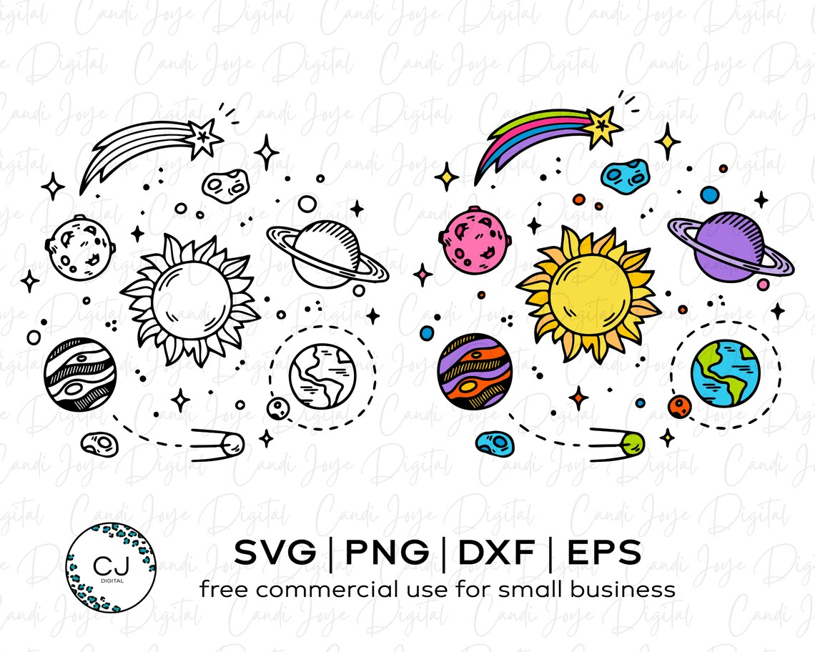 Outer Space SVG Solar System SVG Galaxy SVG Planets Clip - Etsy