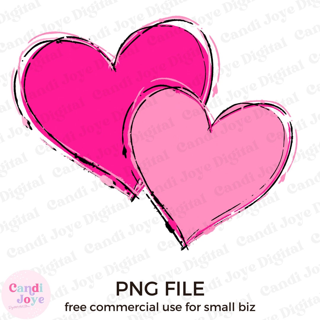 Heart PNG Valentine PNG Doodle Heart Clipart Sublimation Design Hand ...