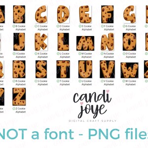 Alphabet Clipart PNG Cookie Letters PNG Set Alphabet PNG Chocolate Chip ...