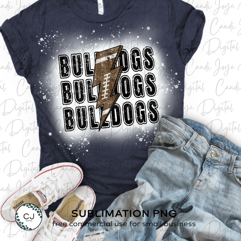 Football PNG Bulldogs Football Team Leopard Lightning Bolt - Etsy