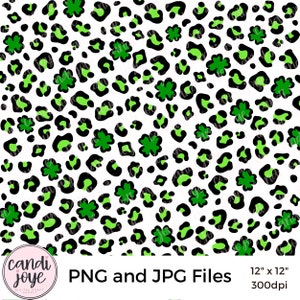 St. Patrick's Day PNG Leopard Print PNG Shamrock PNG Pattern Four Leaf ...