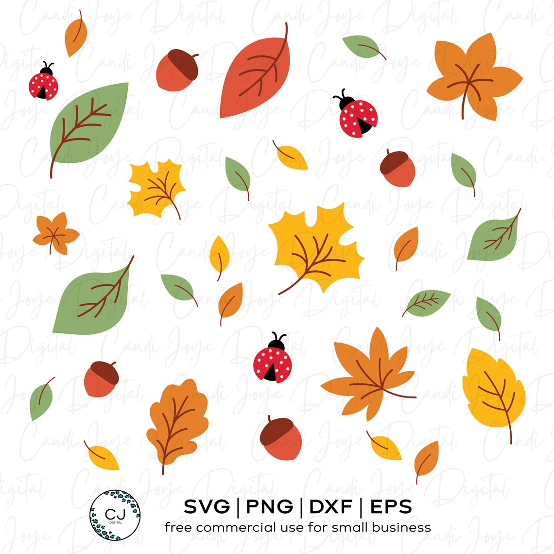 Fall Leaves SVG Fall Leaf PNG Fall Clipart Ladybug SVG - Etsy