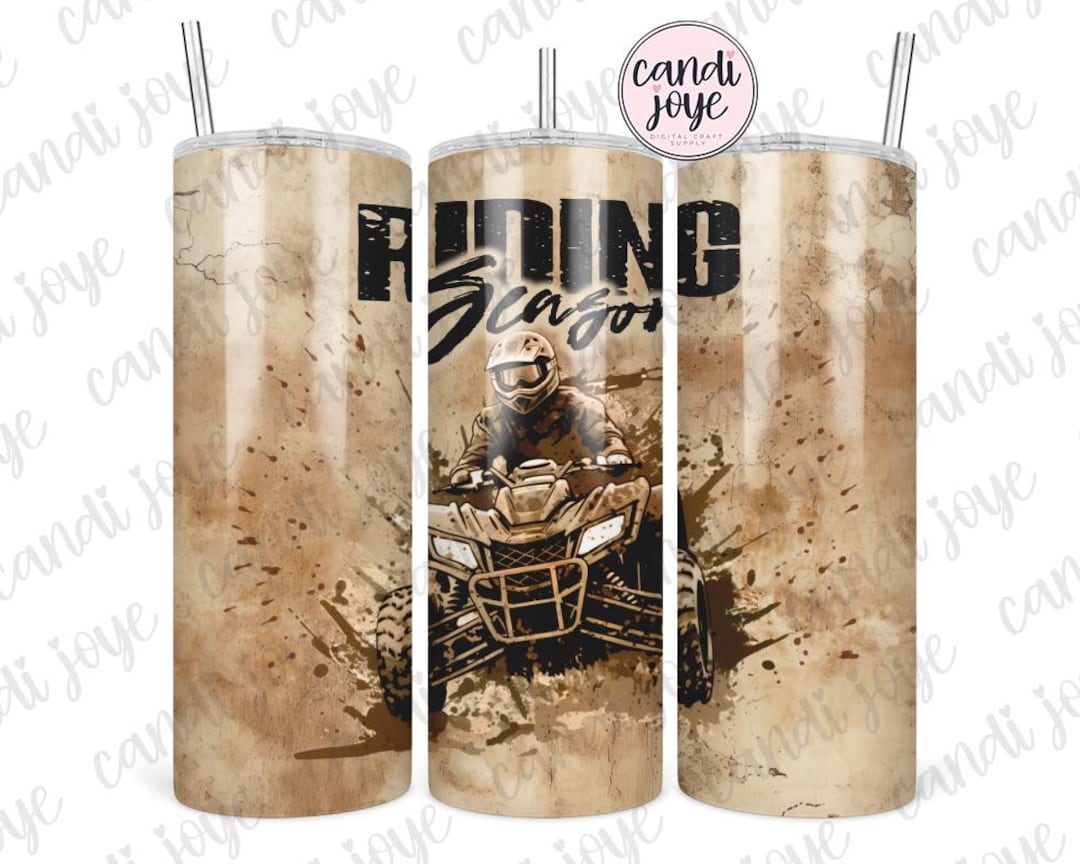ATV Riding 20oz Tumbler Wrap PNG, Mudding Sublimation Design, 4 ...