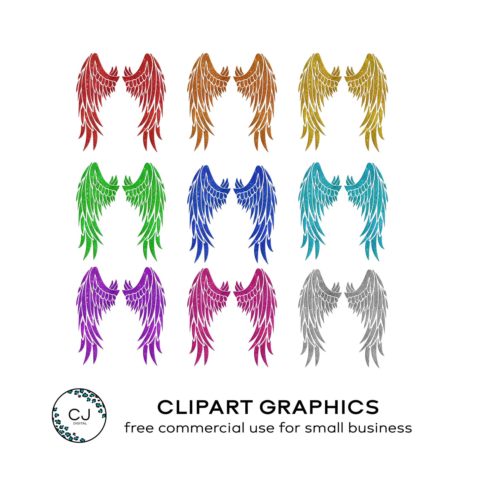 Angel Wings PNG Glitter Angel Wings Clipart Digital Angel | Etsy