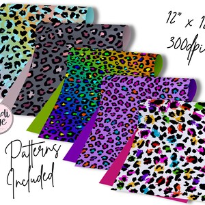 Rainbow Leopard Digital Paper Pack Neon Cheetah Print Digital Scrapbook ...