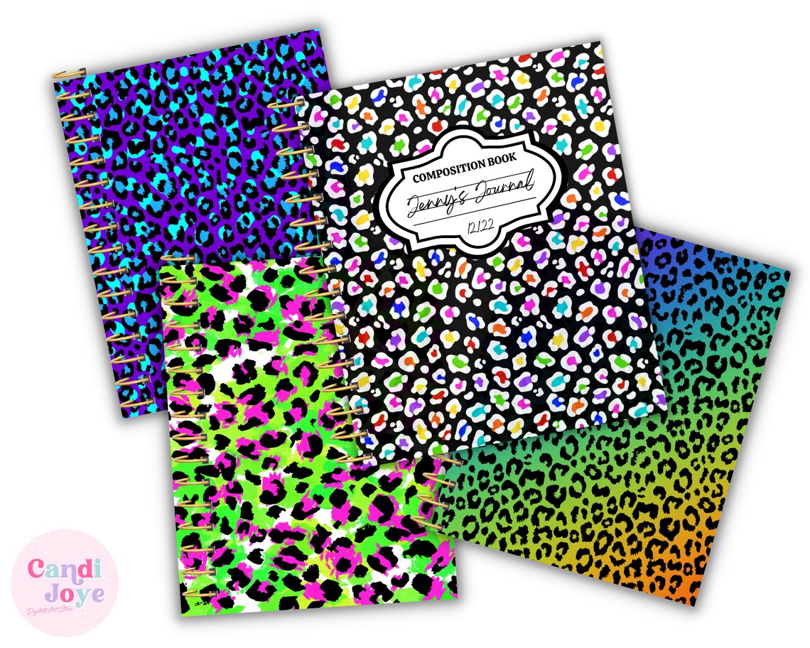 Rainbow Leopard Digital Paper Pack Neon Cheetah Print - Etsy