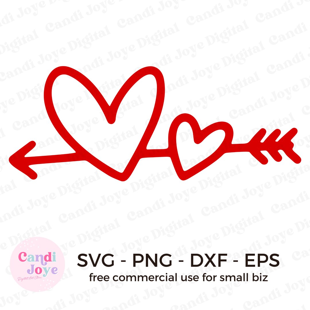 Valentine SVG Heart Arrow SVG Valentine's Day PNG - Etsy