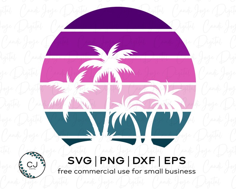 Palm Tree SVG Island Sunset SVG Beach Scene SVG Summer - Etsy