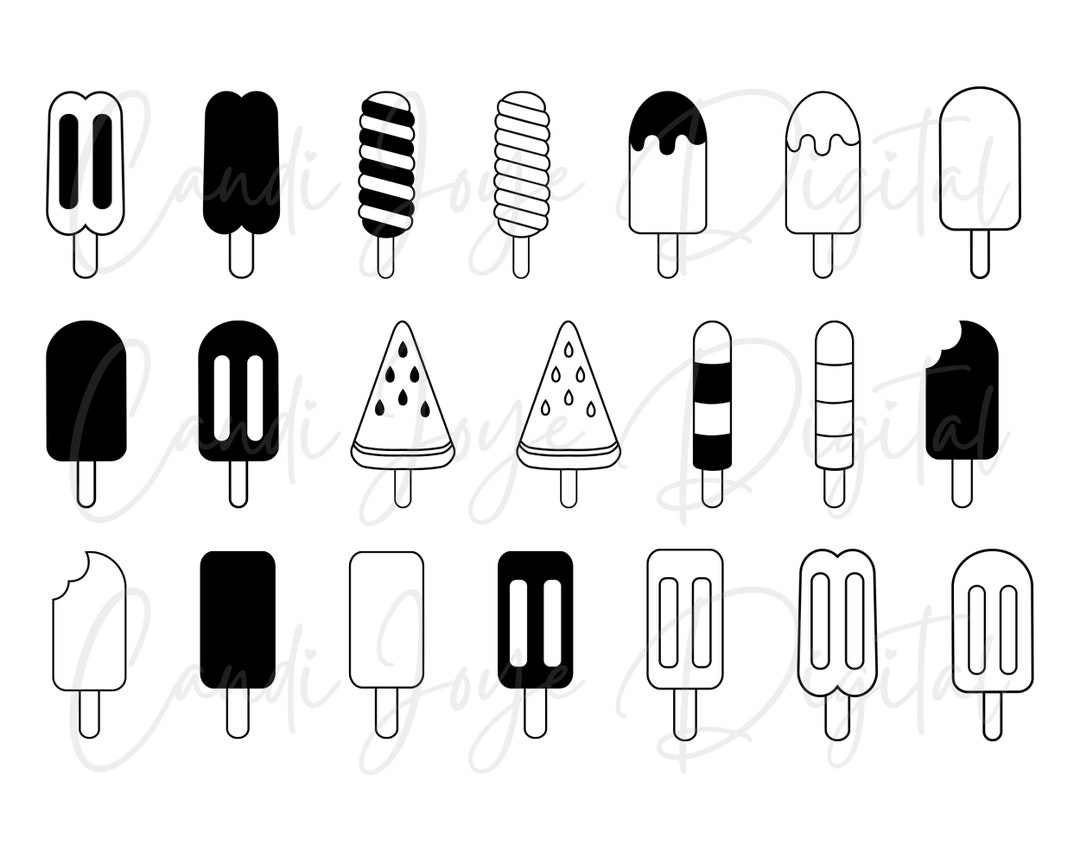 Popsicle Clipart Black And White