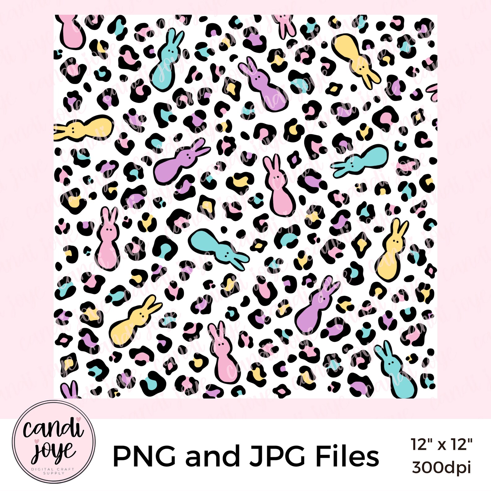 Easter Leopard Print PNG - Pastel Bunny Cheetah Print - Sublimation PNG ...
