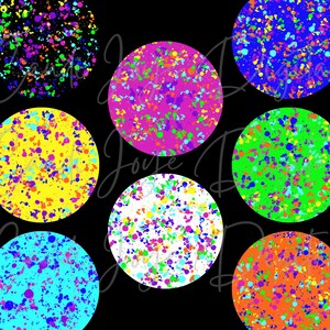 Neon Paint Splatter Digital Papers Paint Splash Digital - Etsy