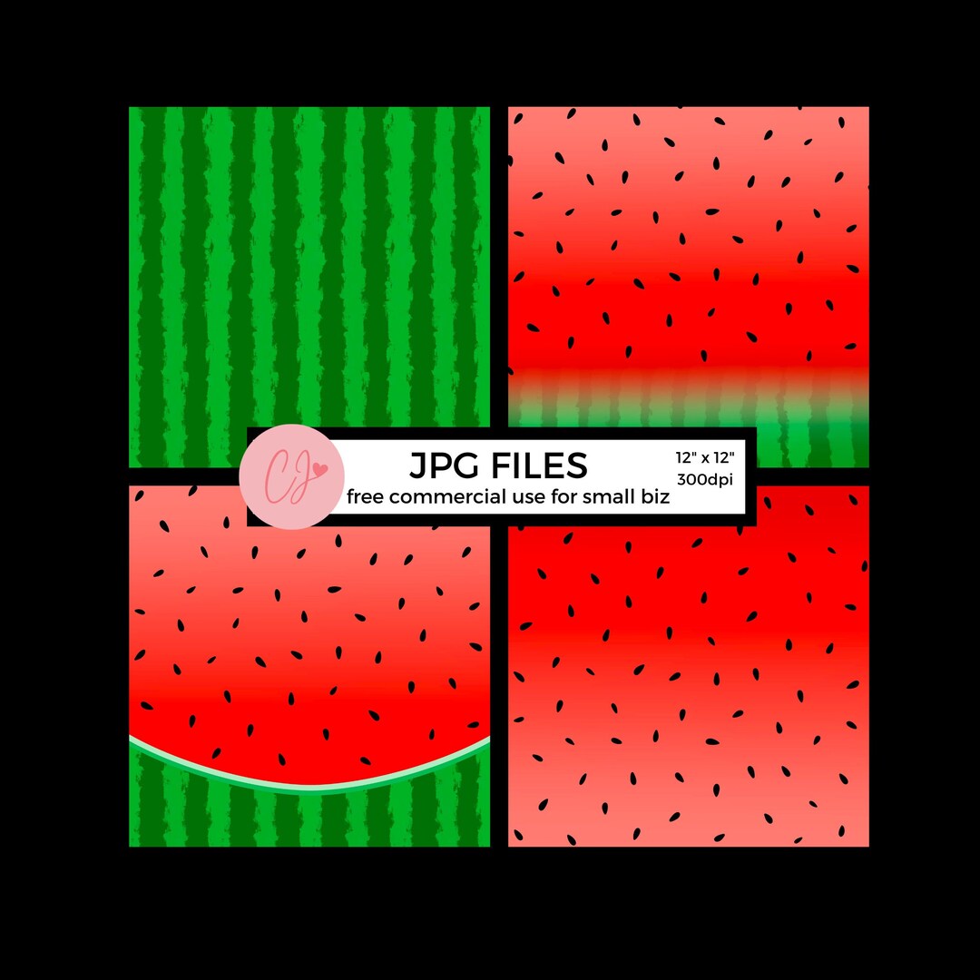 Watermelon Digital Papers Watermelon Backgrounds - Etsy
