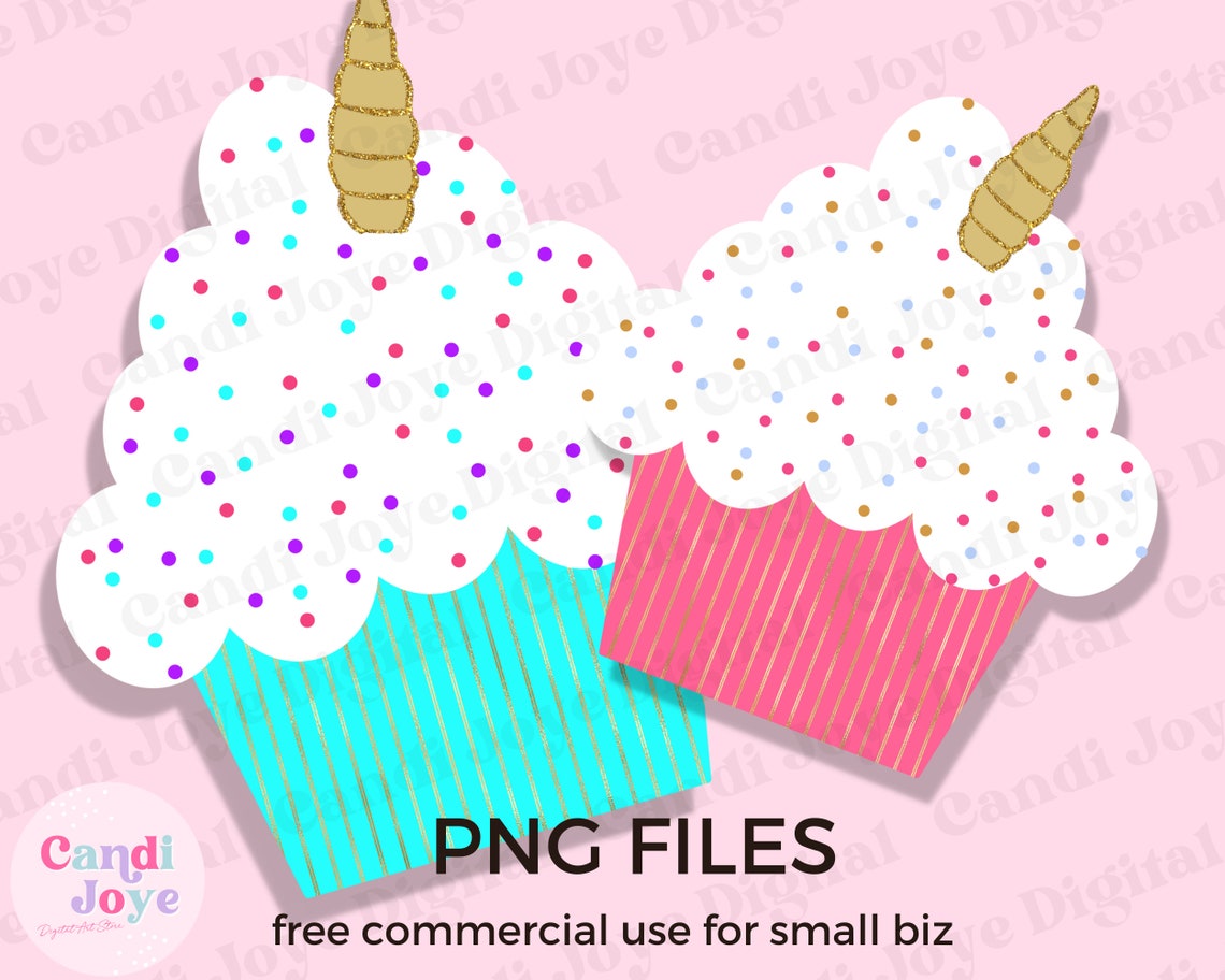 Unicorn PNG Cupcake Clipart Baking Clipart Birthday - Etsy