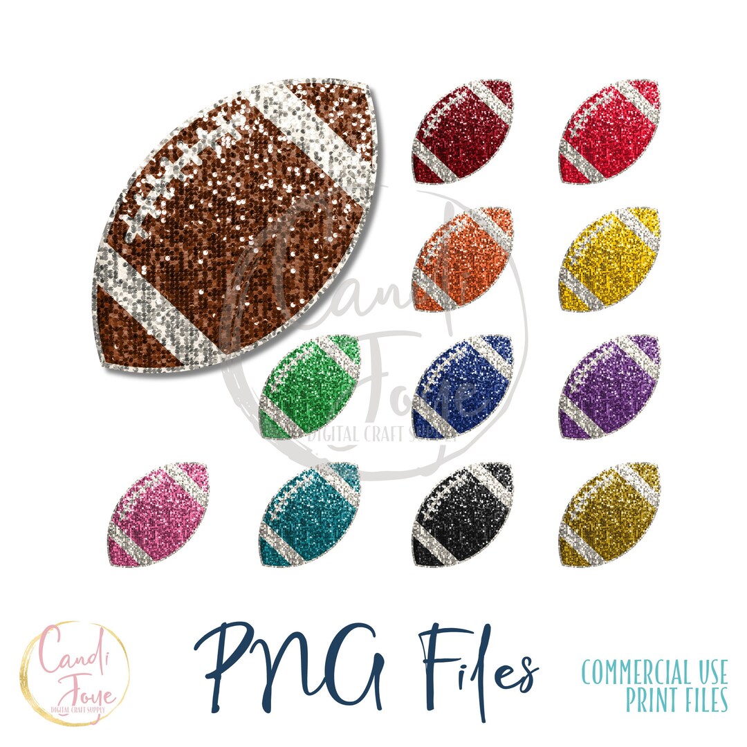 Sequin Football PNG Bundle Glitter Football PNG Football - Etsy