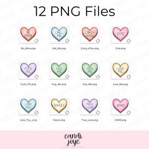 Conversation Heart PNG - Valentine's Day PNG - Candy Heart Clipart ...