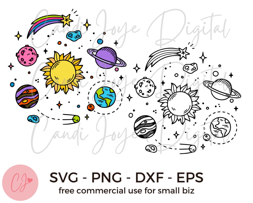 Outer Space SVG Solar System SVG Galaxy SVG Planets Clip Art Space ...