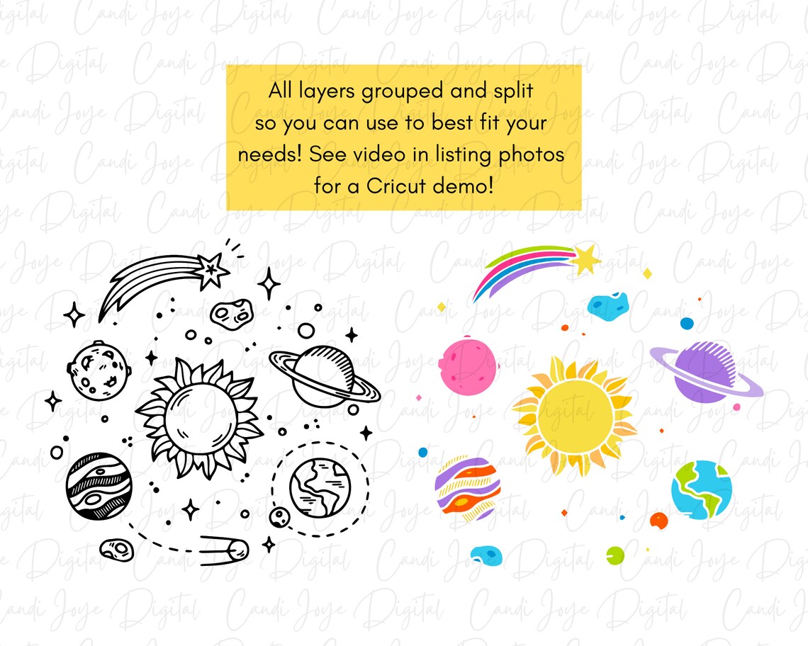 Outer Space SVG Solar System SVG Galaxy SVG Planets Clip - Etsy