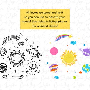 Outer Space SVG Solar System SVG Galaxy SVG Planets Clip - Etsy
