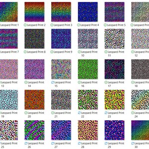 Rainbow Leopard Digital Paper Pack Neon Cheetah Print | Etsy