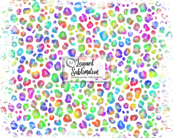 Rainbow Leopard Sublimation Design Distressed Sublimation - Etsy