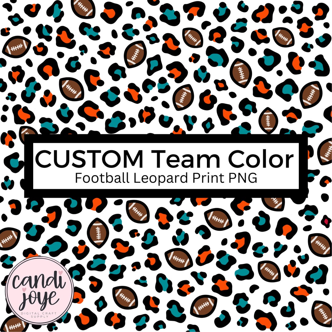 Custom Football PNG Team Color Leopard Print PNG Football Sublimation ...
