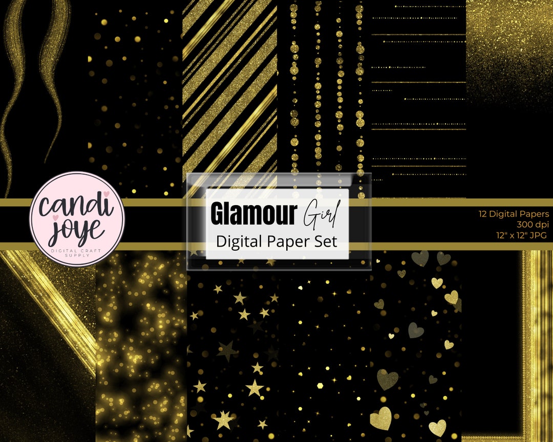 Black and Gold Digital Paper - Black and Gold Backgrounds - Gold ...