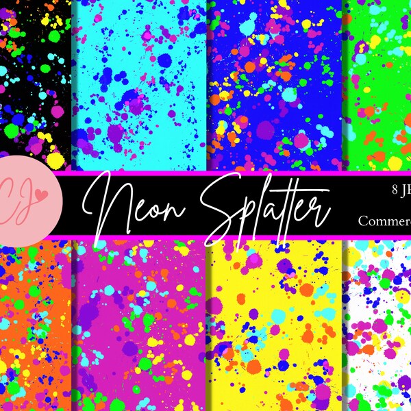 Neon Paint Splatter - Etsy