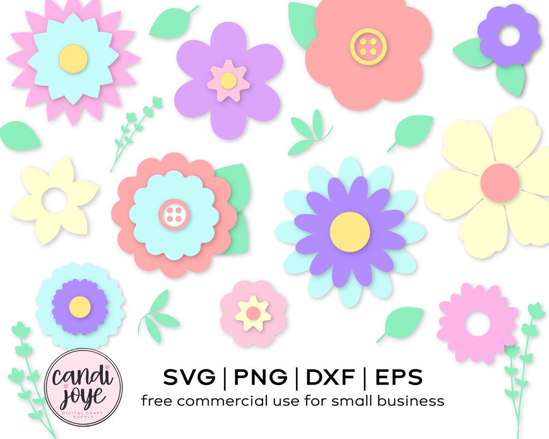 Flower SVG Floral Layered SVG Paper Flower SVG Flower Cut File Svg ...