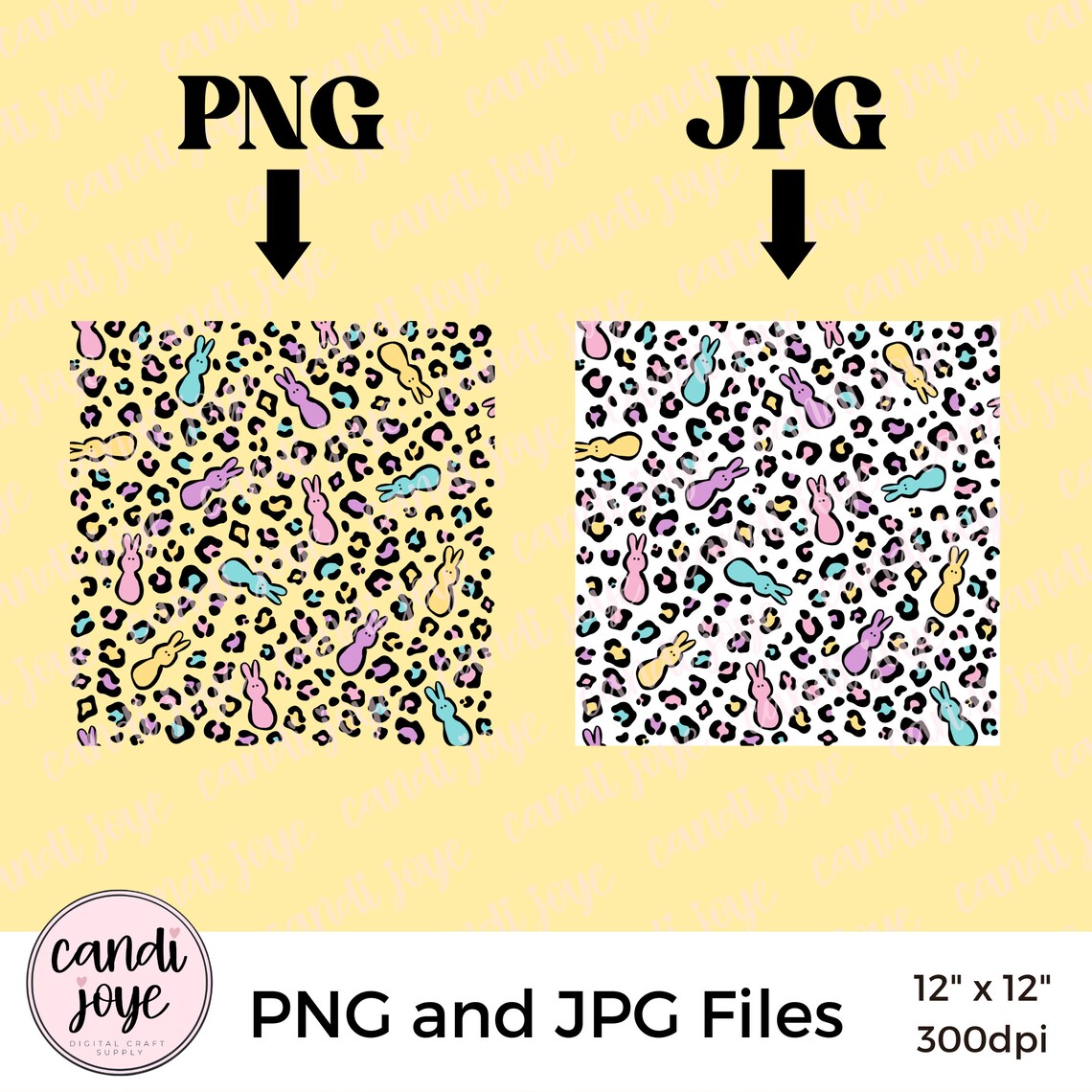 Easter Leopard Print PNG - Pastel Bunny Cheetah Print - Sublimation PNG ...