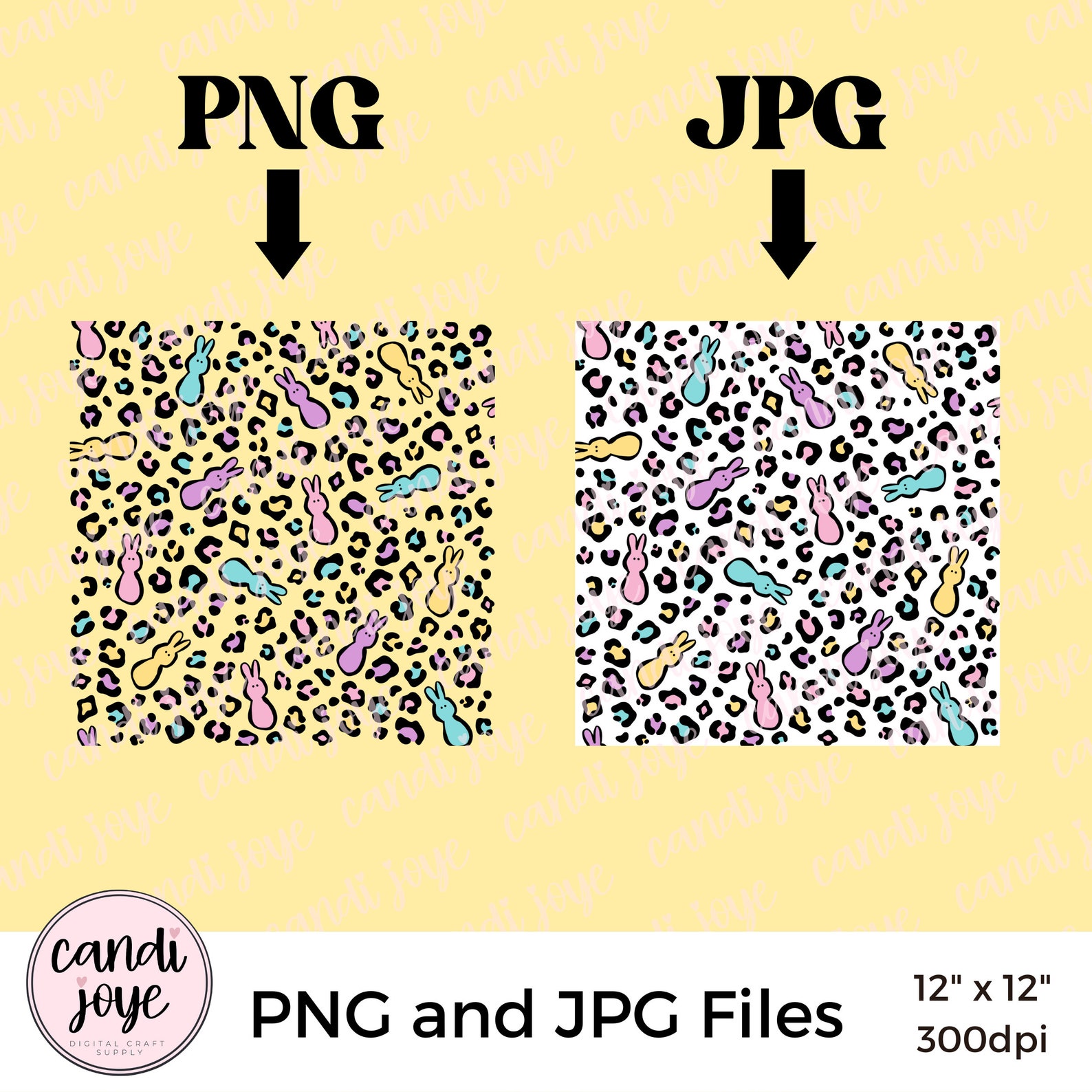 Easter Leopard Print PNG - Pastel Bunny Cheetah Print - Sublimation PNG ...
